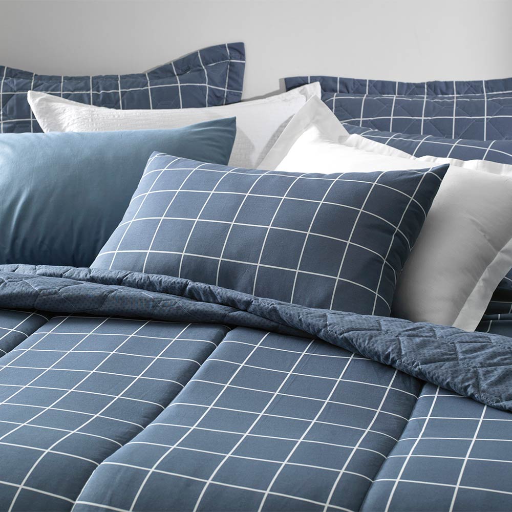 Edredom Solteiro Karsten 150 Fios Percal 100% Algodão Grid