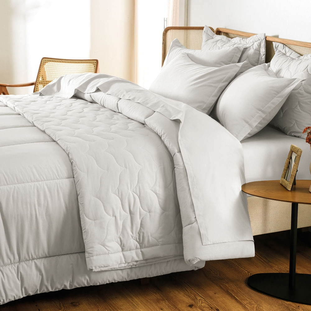 Edredom Solteiro 100% Algodão 200 Fios Tom Branco | Karsten