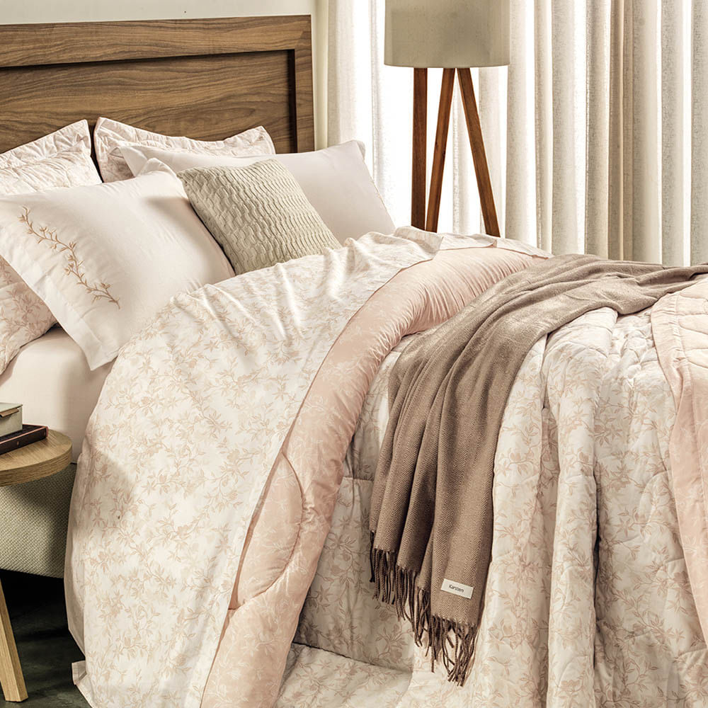 Jogo de Colcha Casal 200 Fios Maitê Estampado | Karsten