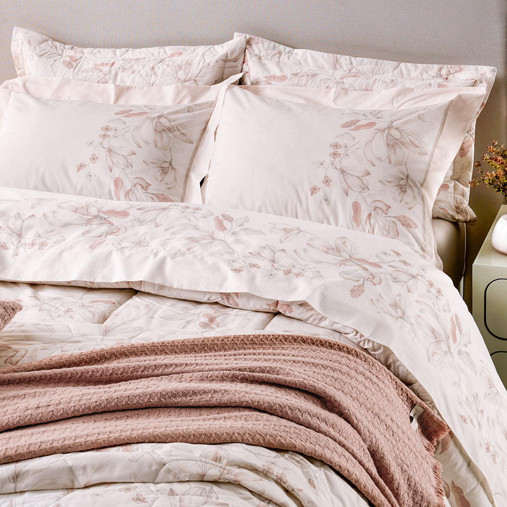 Edredom King 200 Fios Magnólia Estampado | Karsten