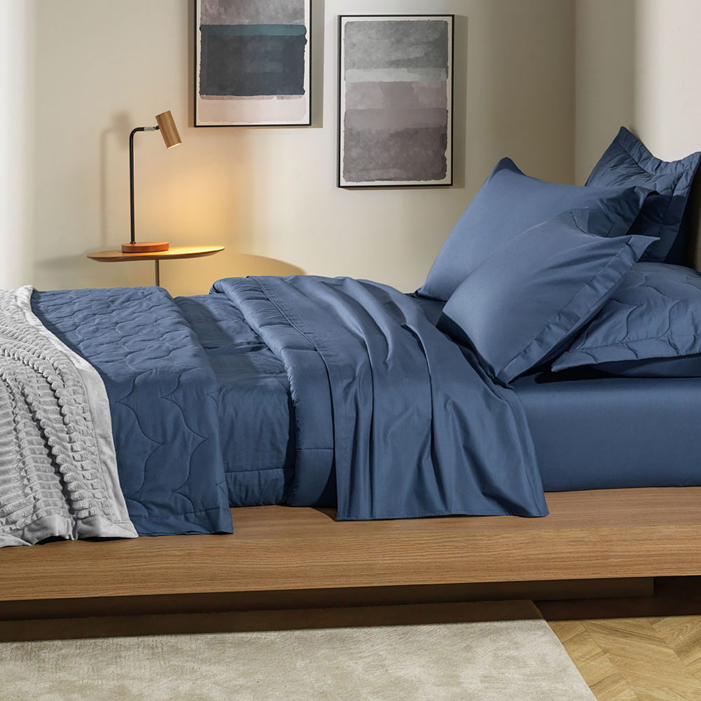 Jogo de Cama Casal 200 Fios 100% Algodão Tom | Karsten