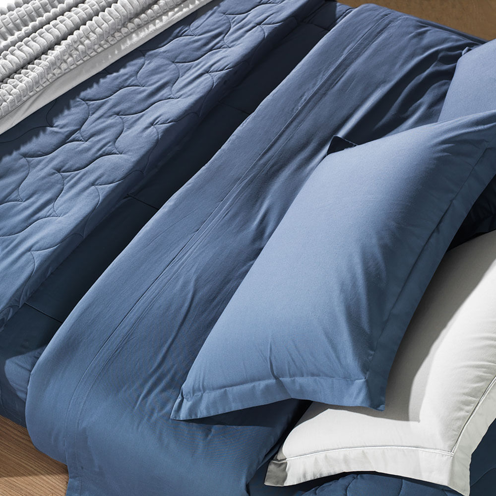 Lençol Solteiro King de Elástico 200 Fios Tom Marinho | Karsten