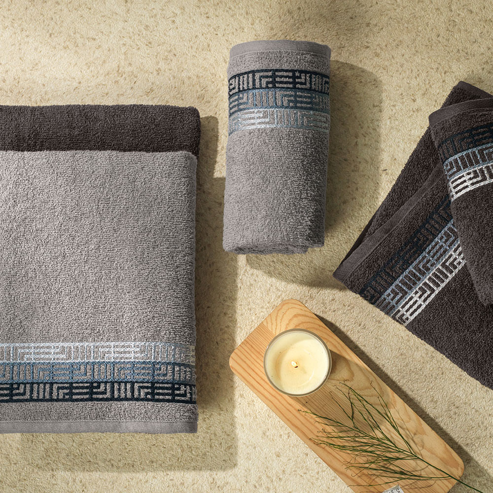 Toalha de Rosto Fio Cardado Bosco Carbono | Karsten