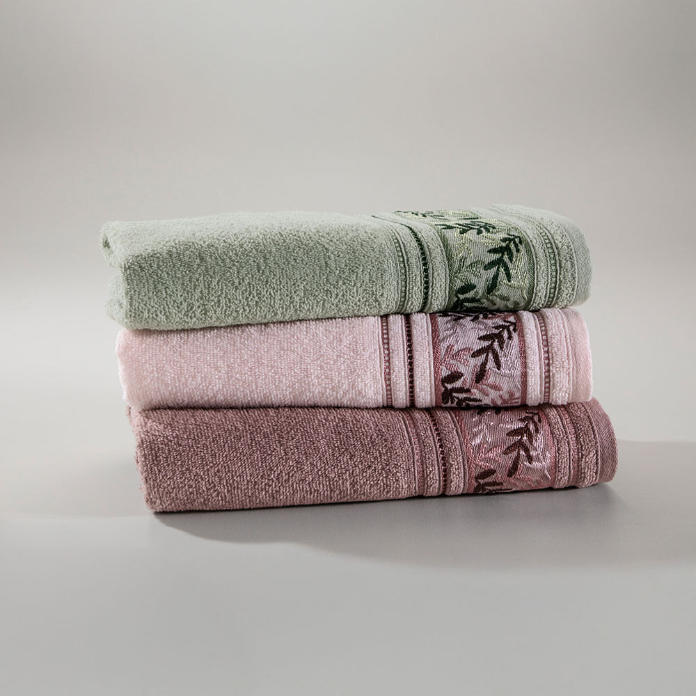 Toalha de Rosto Fio Cardado Anis Hortênsia | Karsten