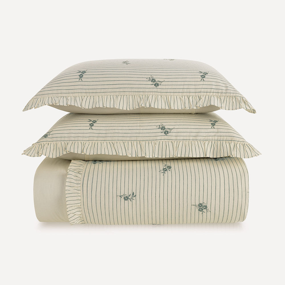 Colcha Queen 200 Fios com Bordado Elise | Karsten